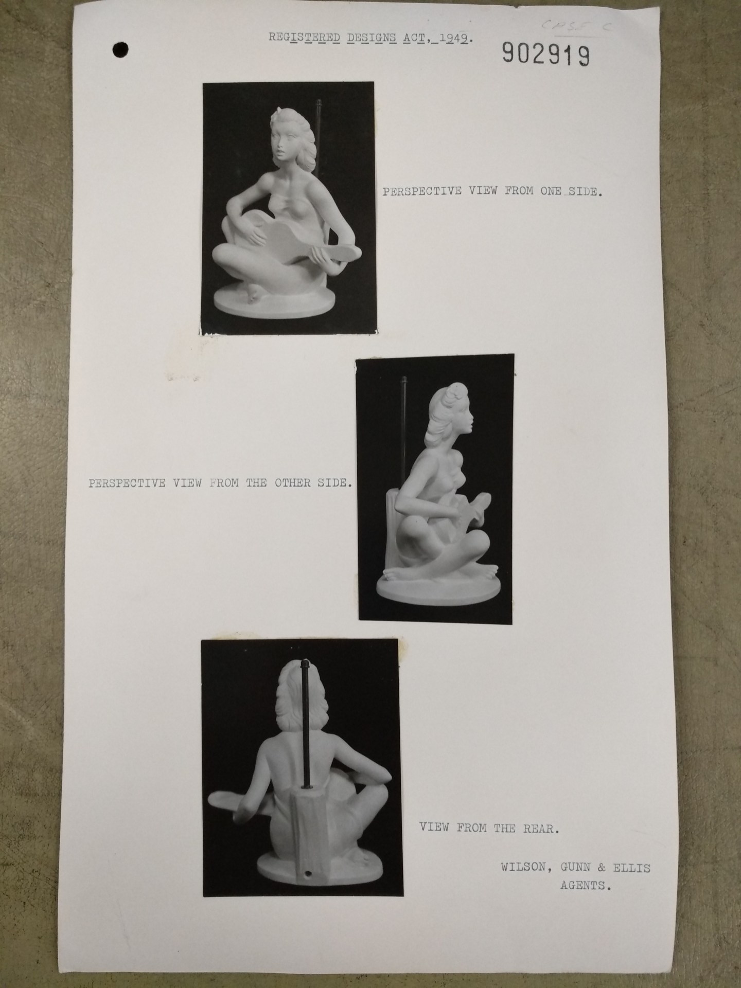 Lady with guitar by Nieri – Reg 902919 – 1950s vintage chalkware statues