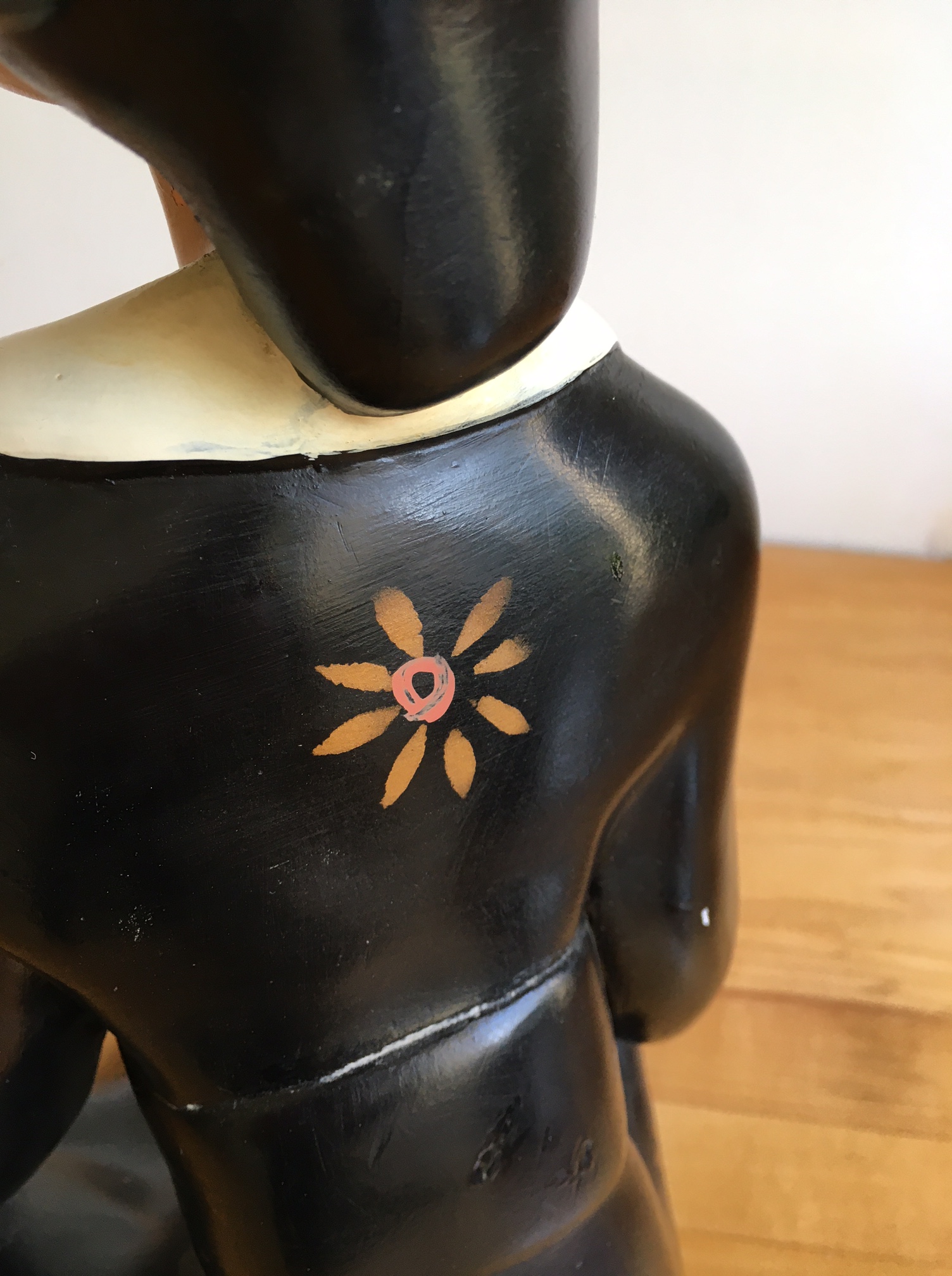 Oriental lady lamp by Nieri – 1950s vintage chalkware statues